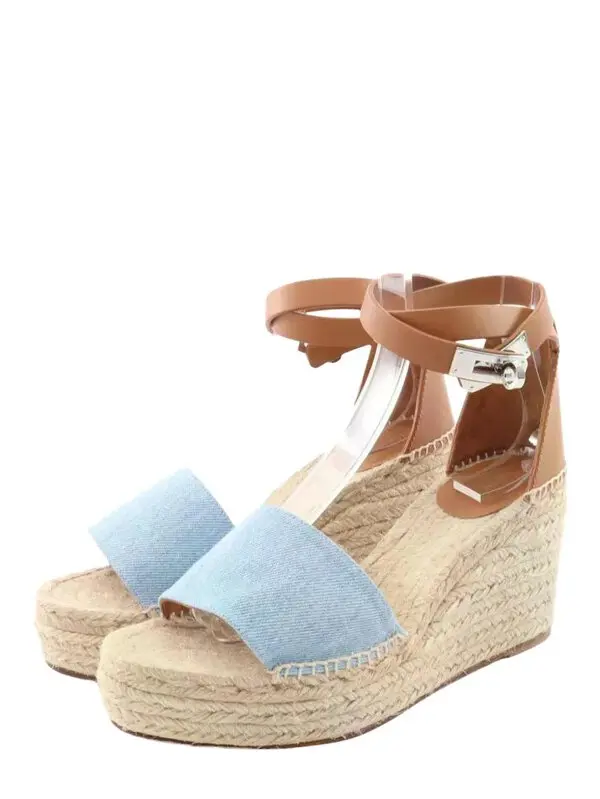 Hermès Kelly Buckle Wedge Espadrille Sandals - Brown