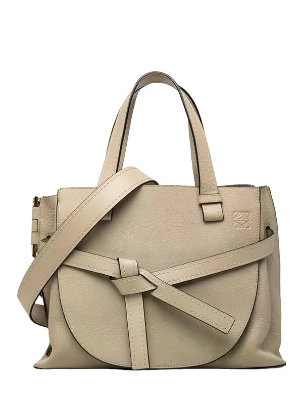 Loewe Small Leather Gate Top Handle Satchel - Neutrals