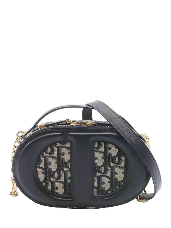 Dior Oblique Canvas Cd Signature Flap Crossbody Bag - Blue