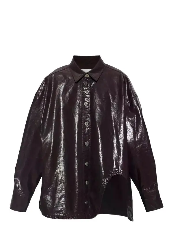 Attico Plum Shimmer-finish Cut-out Jacket - Brown