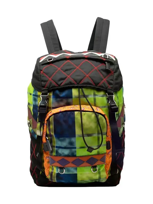 Prada Tessuto Patchwork Backpack - Green