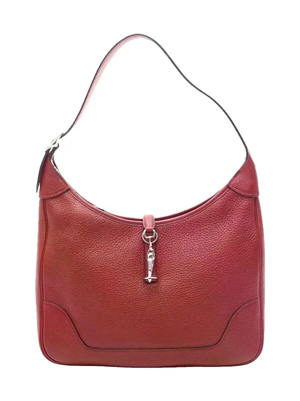 Hermès 2006 Clemence Leather Shoulder Bag - Red