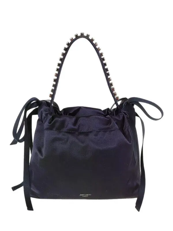 JIMMY CHOO Crystal-embellished Drawstring Clutch - Blue