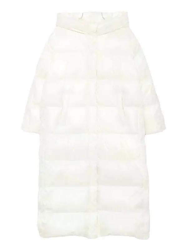 TWINSET Quilted Hooded Coat - White