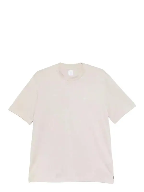 Eleventy Logo-embroidered T-shirt - Neutrals