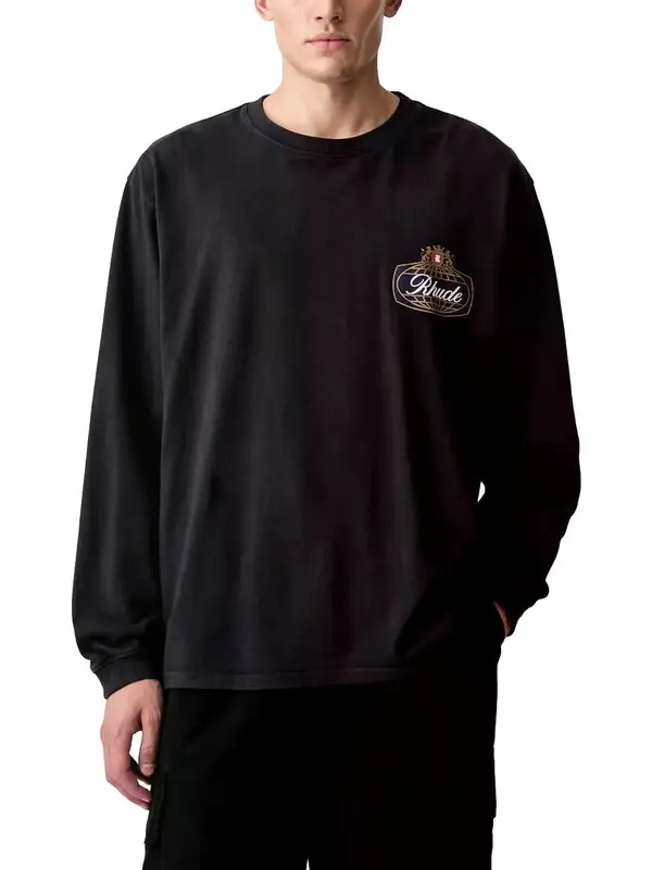 Rhude Logo-print Long-sleeve T-shirt - Black