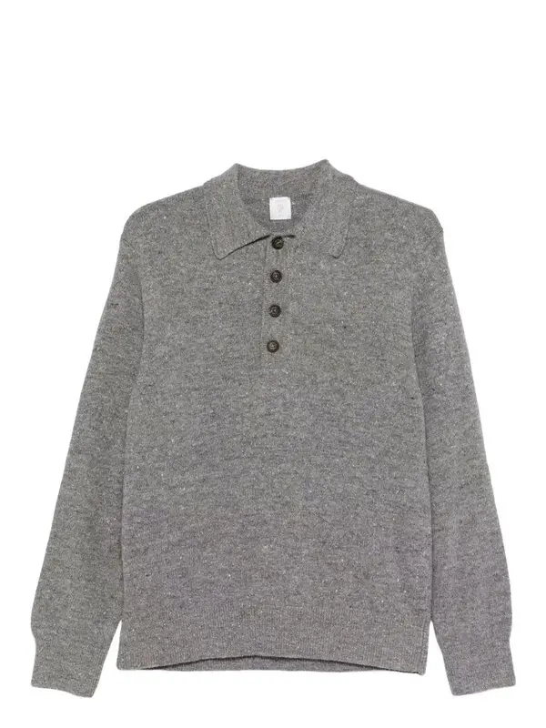 Eleventy Merino-wool Polo Shirt - Grey
