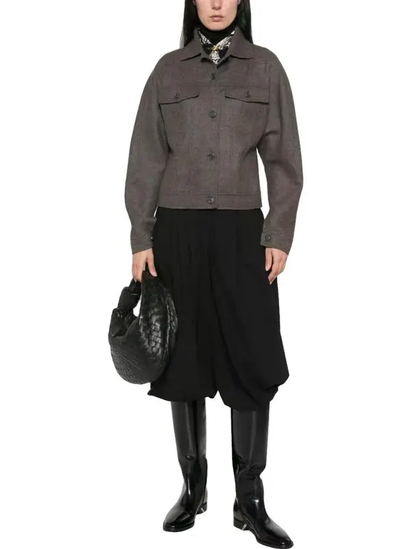 Max Mara Button-up Single Breasted Jacket - Grey