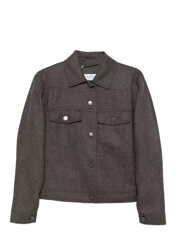 Max Mara Single-breasted Felted Jacket - Grey
