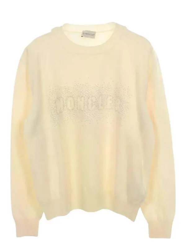 Moncler 2010s Logo-stud Wool Sweater - Neutrals