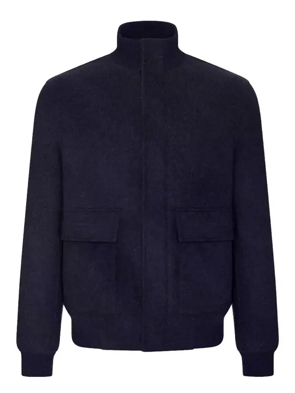 Brunello Cucinelli High-neck Bomber Jacket - Blue