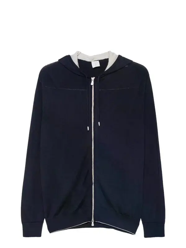 Eleventy Drawstring Hoodie - Blue