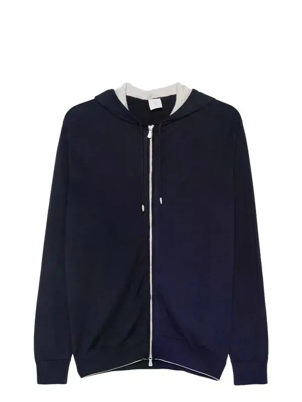 Eleventy Drawstring Hoodie - Blue