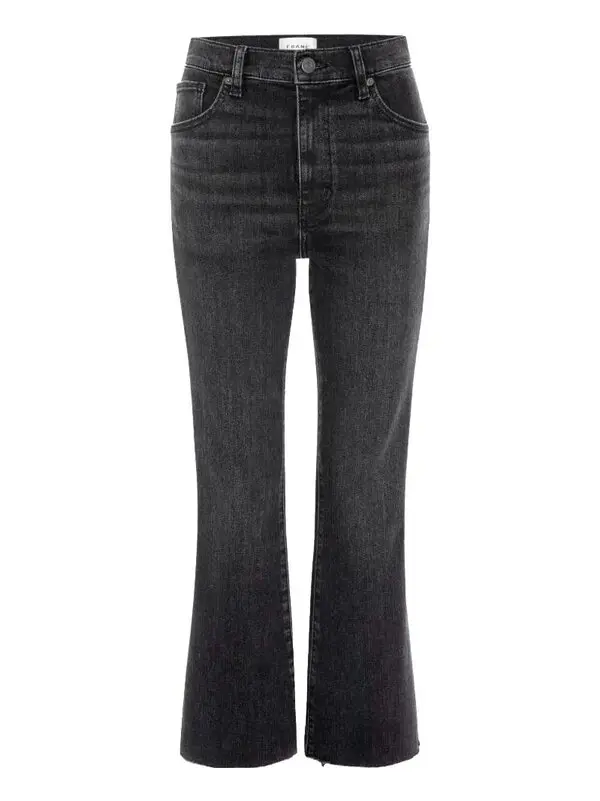 FRAME Faded Frayed-hem Jeans - Black