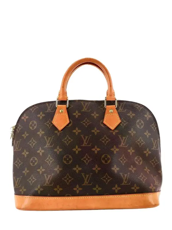 LOUIS VUITTON Vintage Alma Handbag Monogram Canvas Satchel - Brown