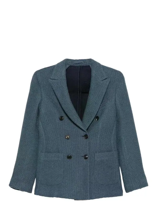 Eleventy Double-breasted Cashmere Jacket - Blue