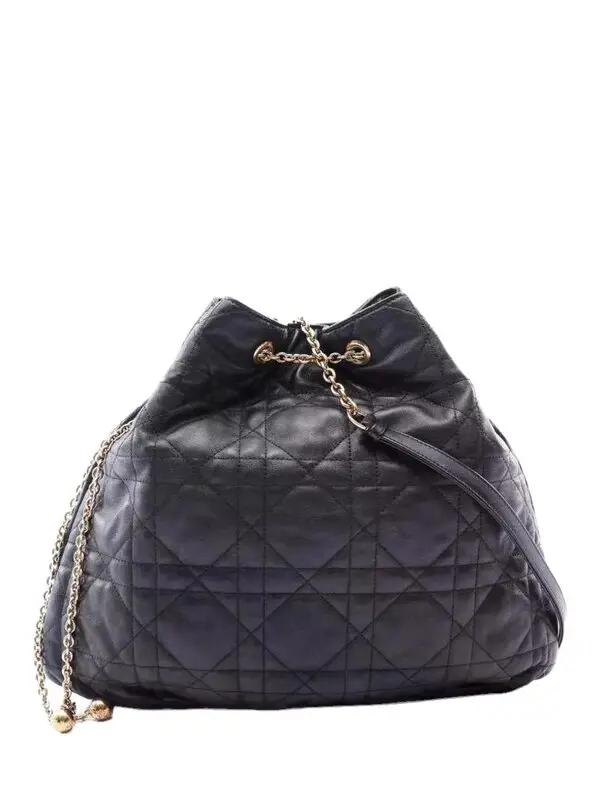Dior Lambskin Macrocannage Ammi Crossbody Bag - Black