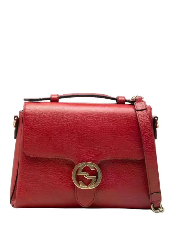 Gucci Small Interlocking G Satchel - Red