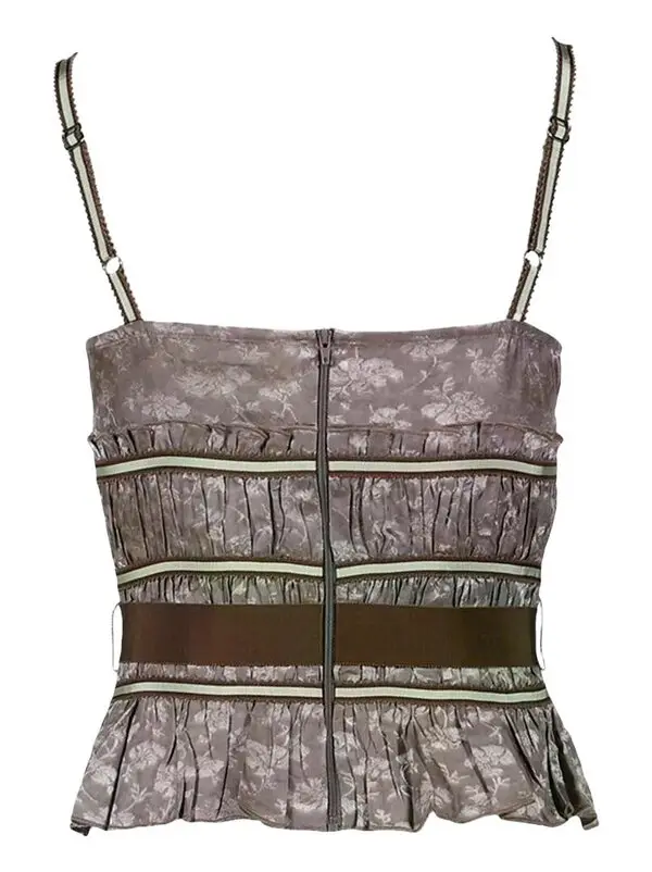 KNWLS Freya Ruffled Floral-print Camisole Top - Brown
