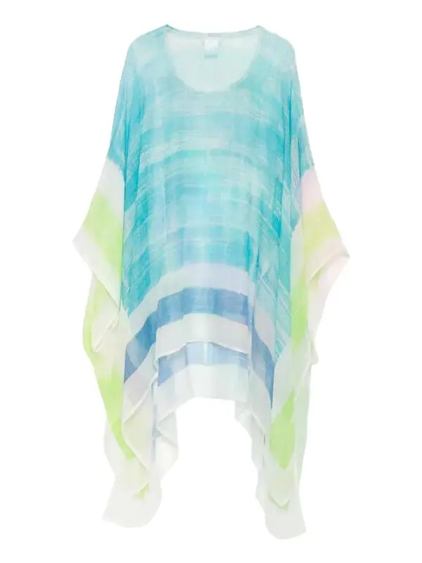 Colombo Hand-painted Abstract Print Blouse - Blue