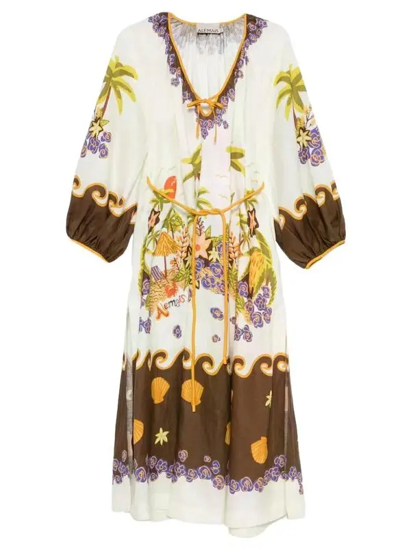 ALEMAIS Alemas Island Cove Midi Dress - Neutrals