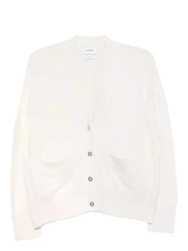 BARRIE The Borders V-neck Cardigan - Neutrals