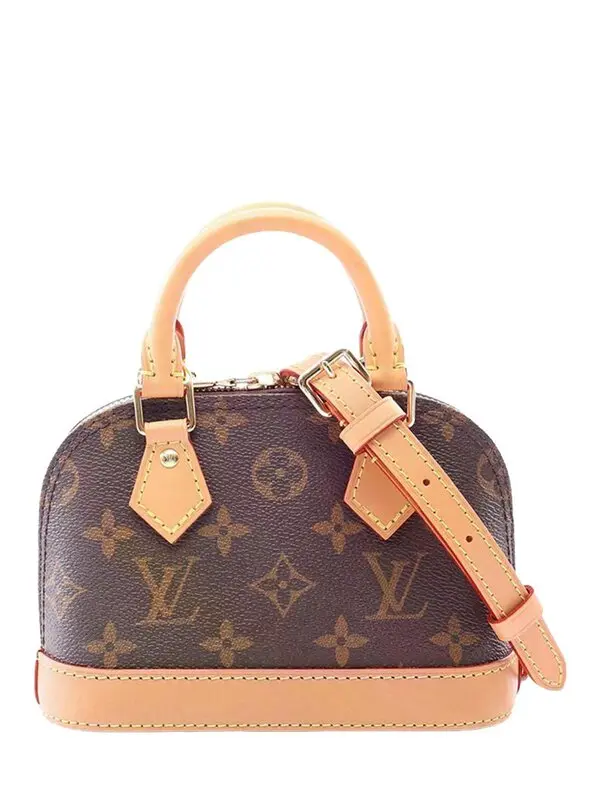 LOUIS VUITTON Monogram Nano Alma Satchel - Brown
