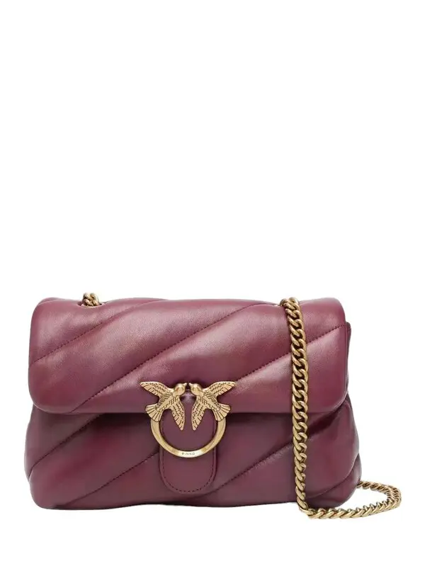 Pinko Quilted Leather Shoulder Bag - Red