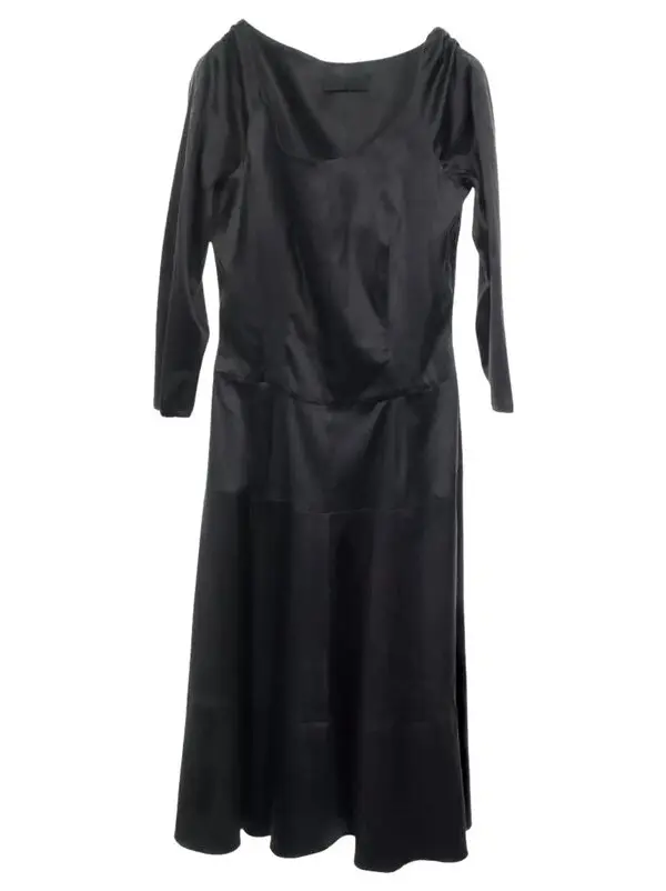 Prada Long Sleeve Midi Dress - Black