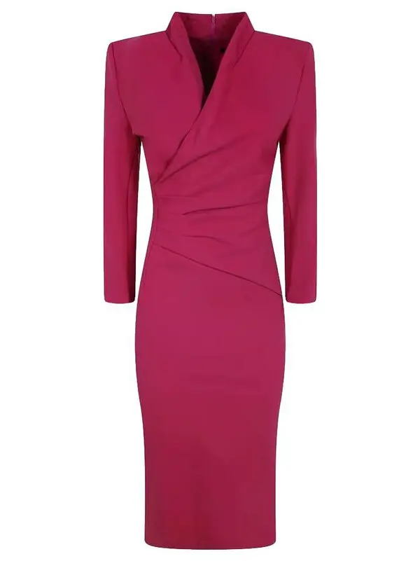 Chiara Boni La Petite Robe Demei Ruched Long-sleeve Midi Dress - Pink