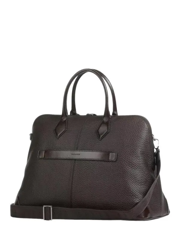THE BRIDGE Grained Leather Holdall Bag - Brown
