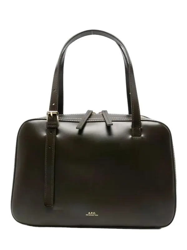 A.p.c. Contrast Stitch Leather Shoulder Bag - Brown