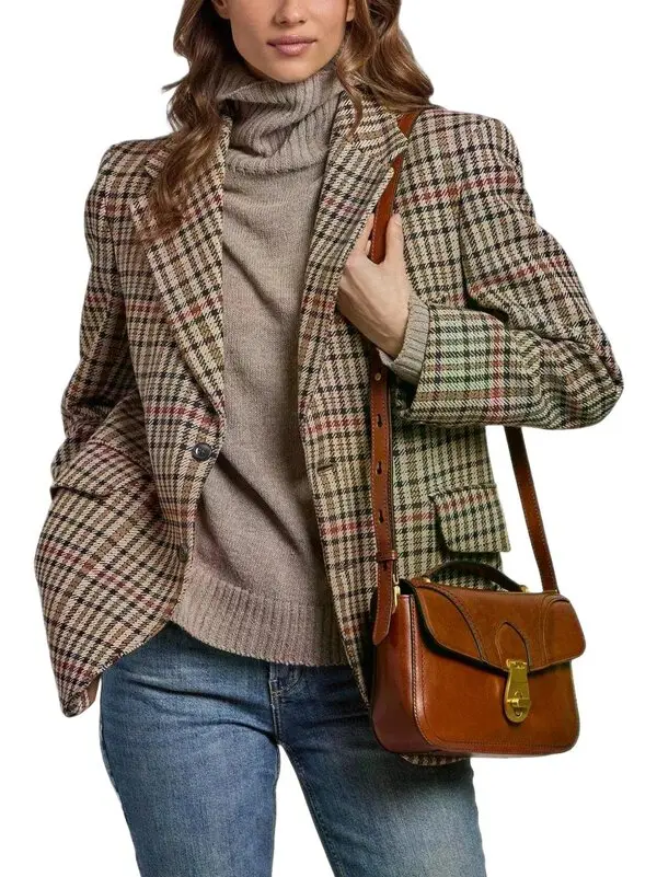 THE BRIDGE Mia Twist-lock Leather Tote Bag - Brown