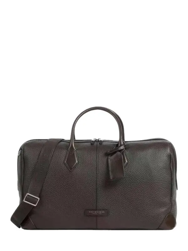 THE BRIDGE Weekend Grained Leather Luggage Bag - Brown