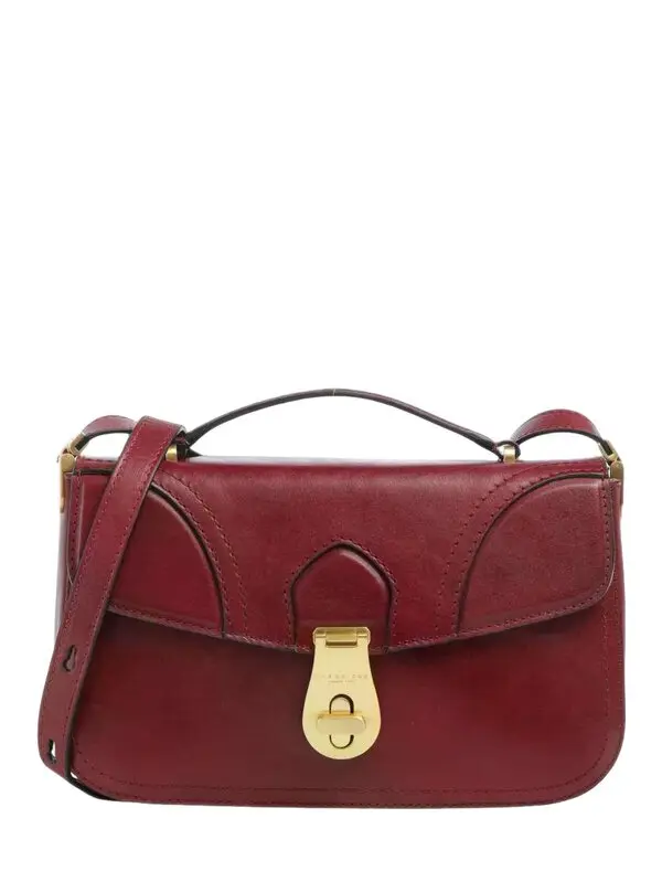 THE BRIDGE Leather Twist-lock Tote Bag - Red