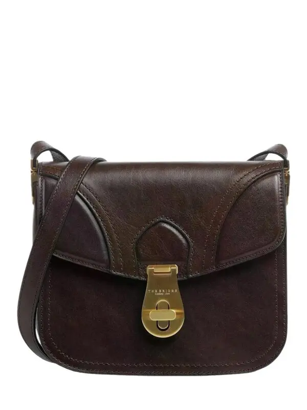 THE BRIDGE Leather Twist-lock Shoulder Bag - Brown