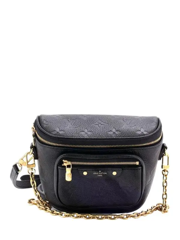 LOUIS VUITTON Monogram Empreinte Leather Mini Belt Bag - Black