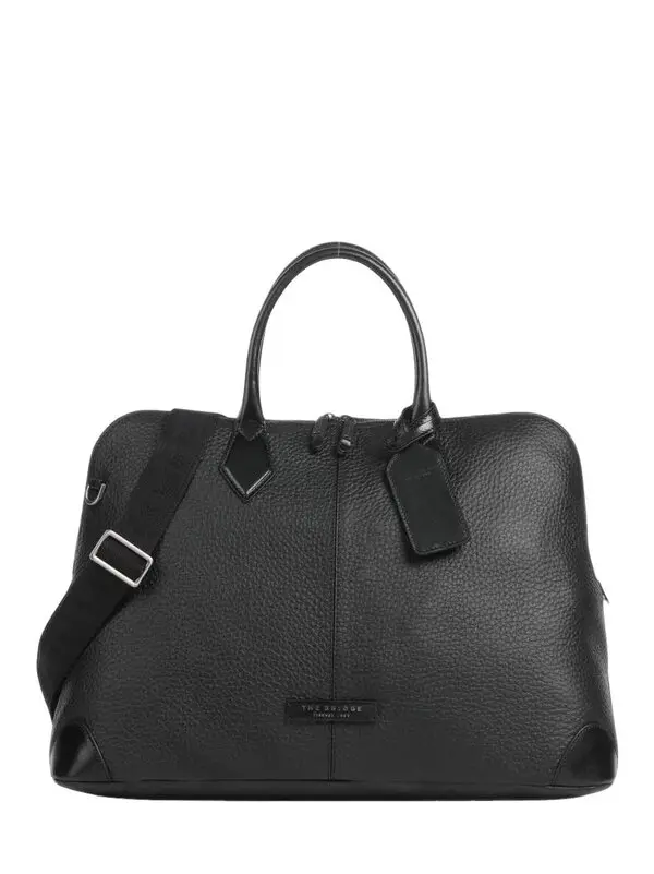 THE BRIDGE Borsone Pebbled Leather Holdall - Black