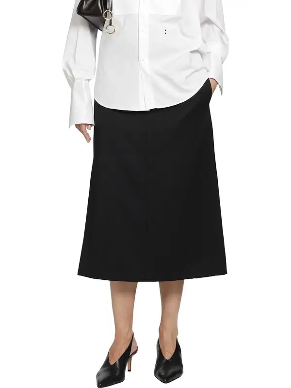 Fendi Grain De Poudre Midi Skirt - Black