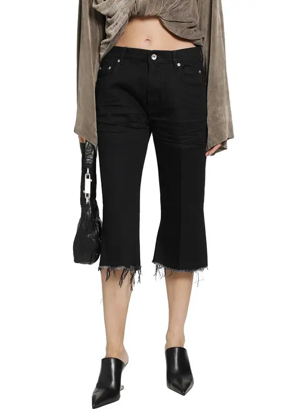 Rick Owens Tower Bolan Cropped Flare Jeans - Black