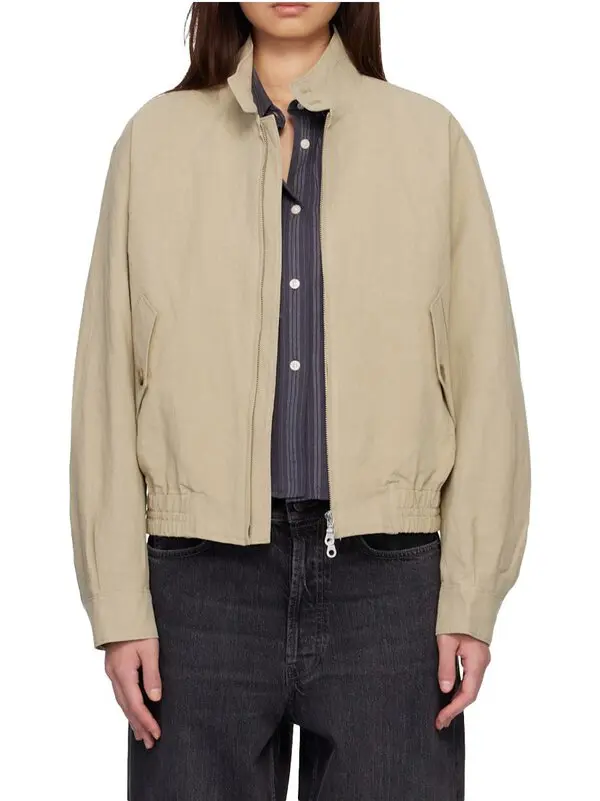 COOR Linen Blend Harrington Jacket - Beige