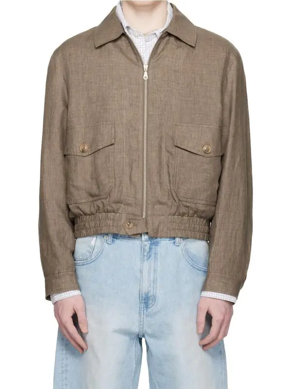 COOR Double-pocket Drawstring Jacket - Brown
