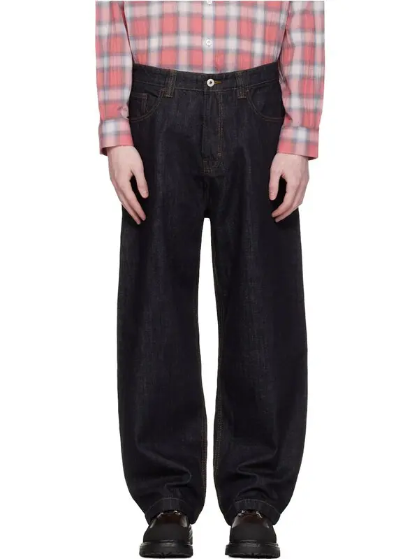 COOR Washed Loose-fitting Jeans - Indigo