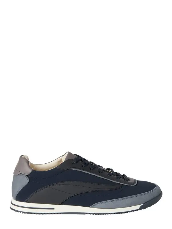 Brunello Cucinelli Techno Fabric And Nubuck Sneakers - Blue
