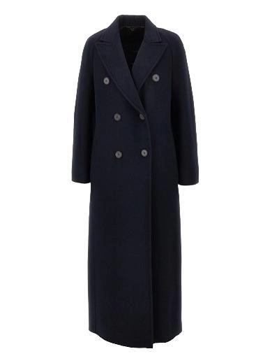 Max Mara Double Breasted Long Coat - Black