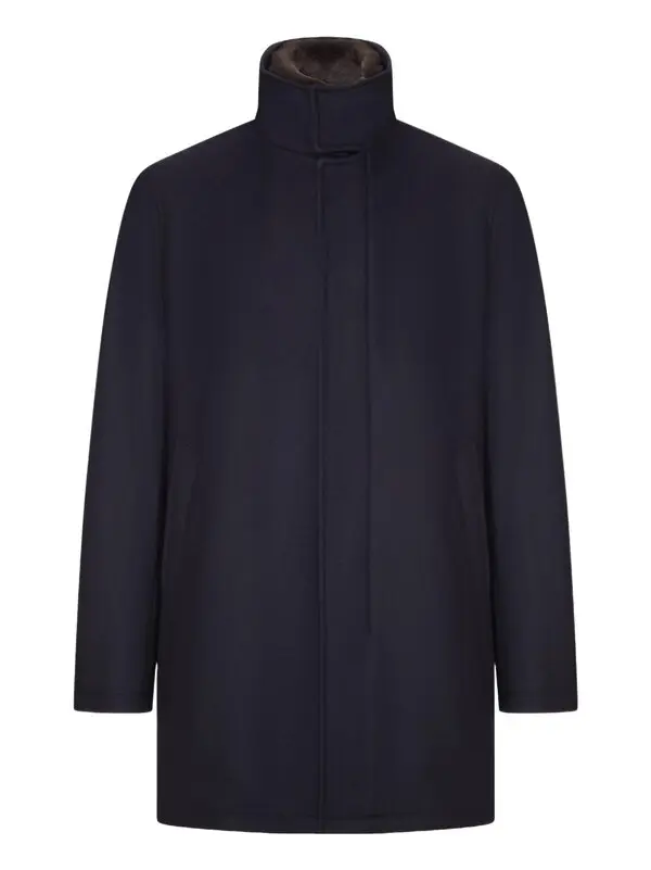 Herno High-neck Long-sleeve Coat - Navy Blue