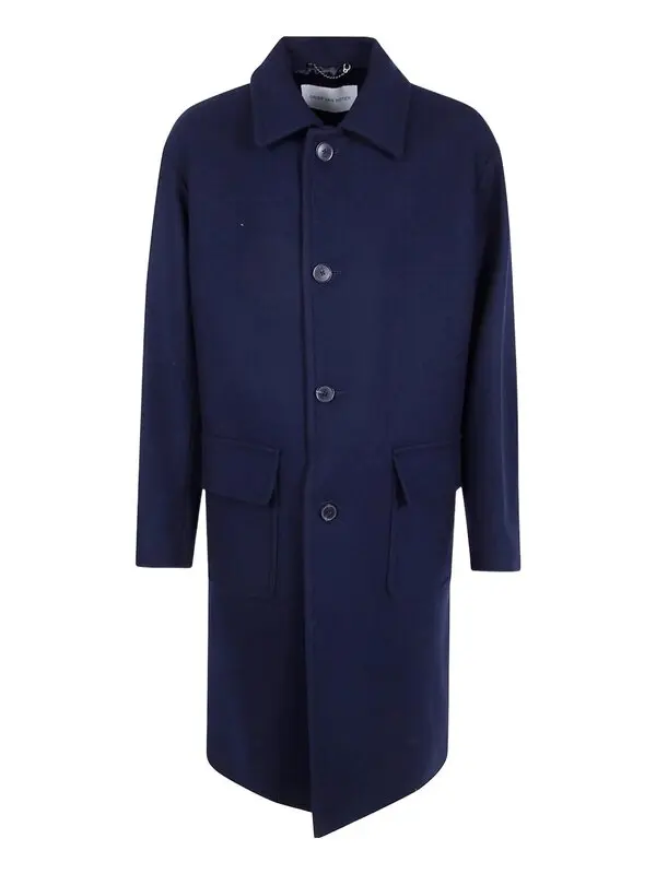Dries Van Noten Randale Single-breasted Coat - Navy