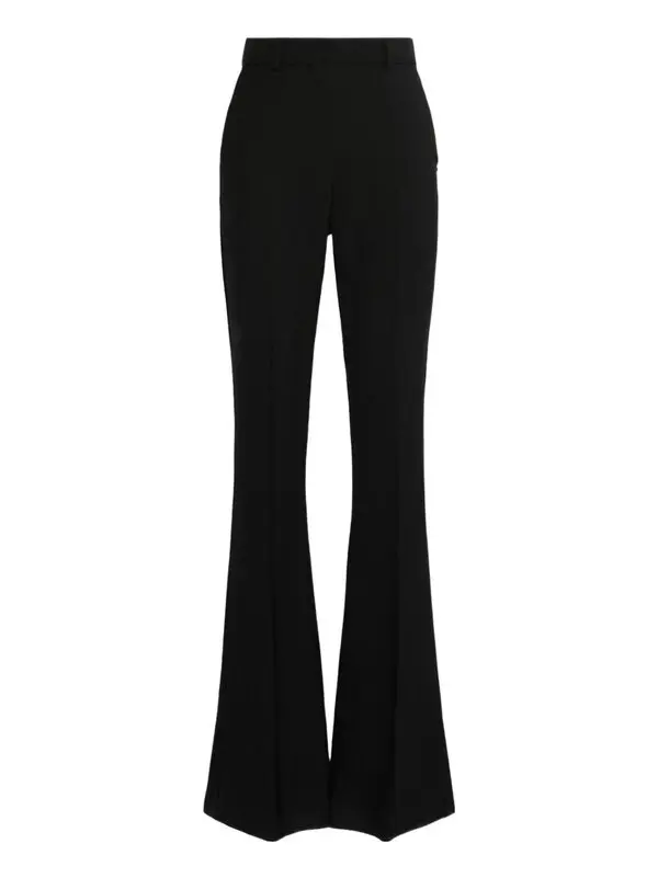 Sportmax Flared Stretch Wool Trousers - Black
