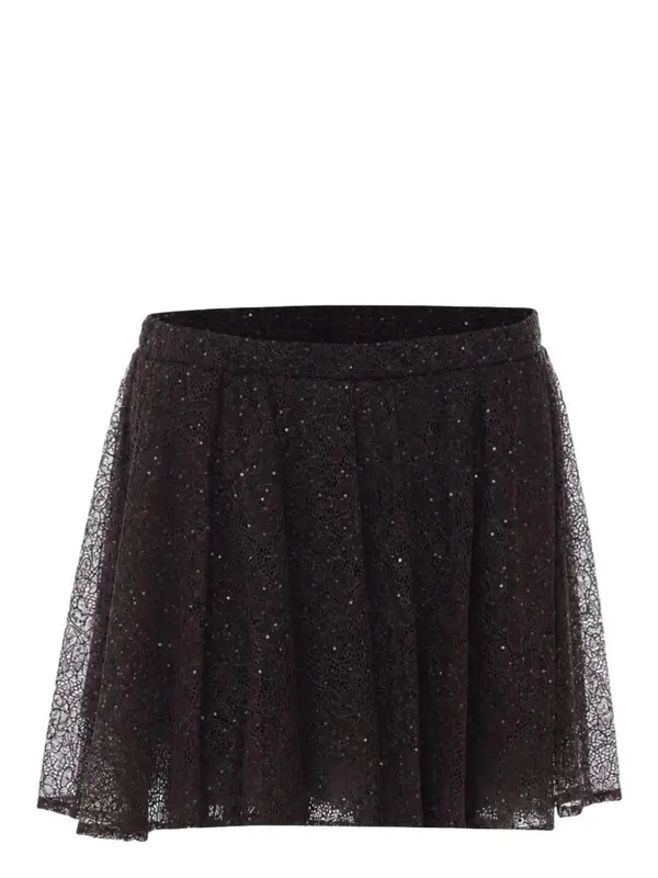 TWINSET Lace And Sequin Mini Skirt - Black