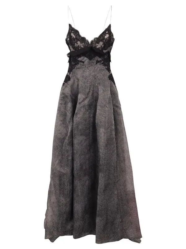 Ermanno Scervino Lace-trimmed Maxi Dress - Black